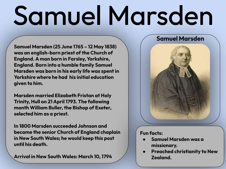 Who was Samuel Marsden? – Kane @ Panmure Bridge School